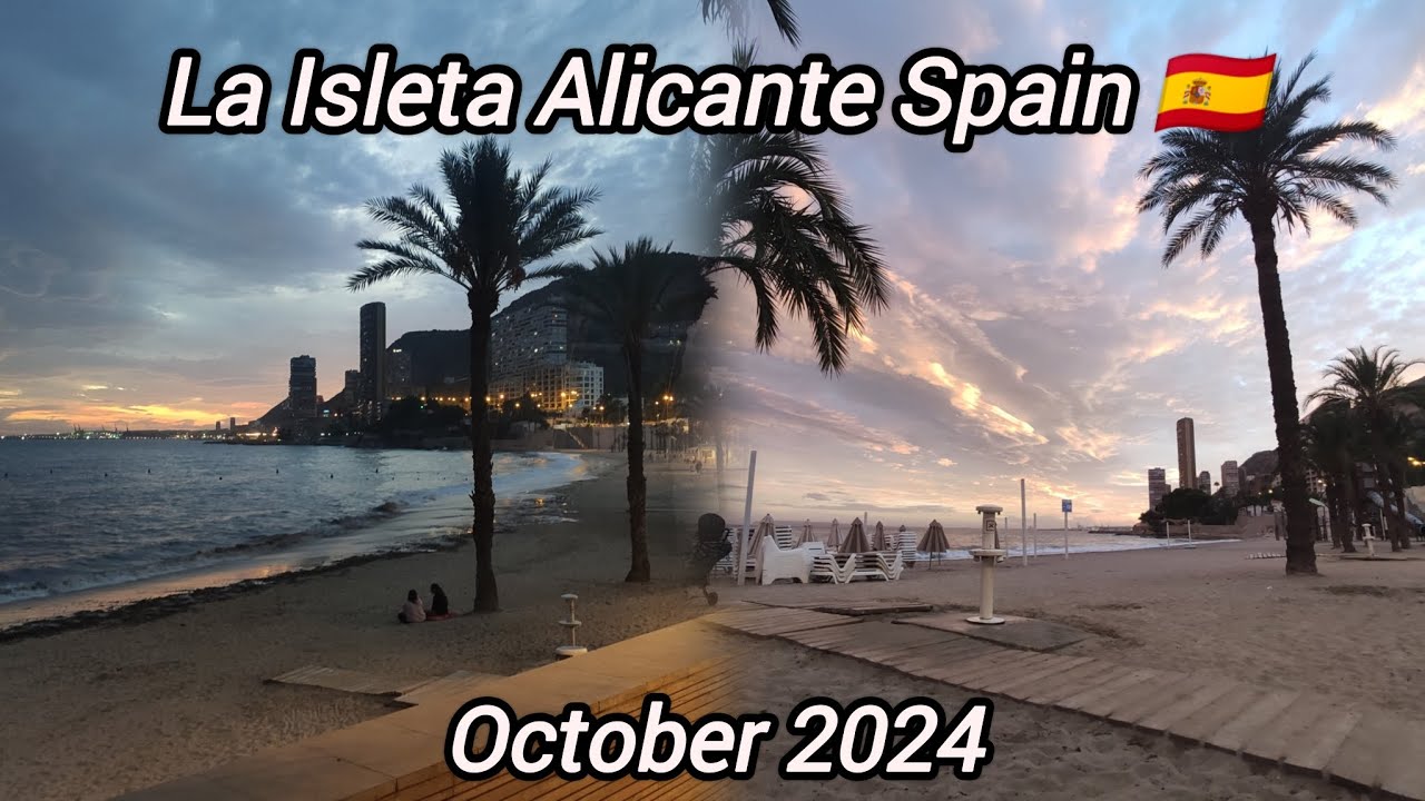 One of the best beach of Alicante, Sunset at la isleta Alicante Spain ...