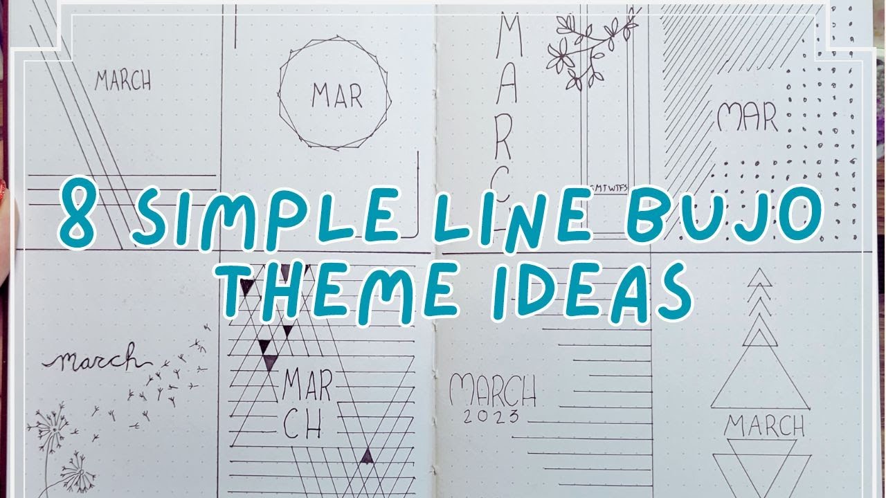 8 Simple Line Bujo Theme Ideas || Bullet Journal Minimalist Designs ...