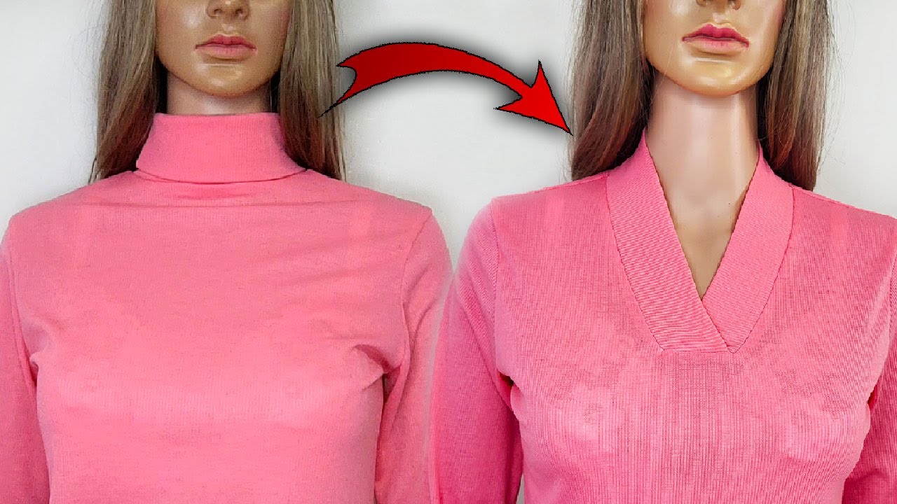 ⚡ SEWING TRICK: How to Easily Alter a Tight Neckline into a V-Neck - YouTube