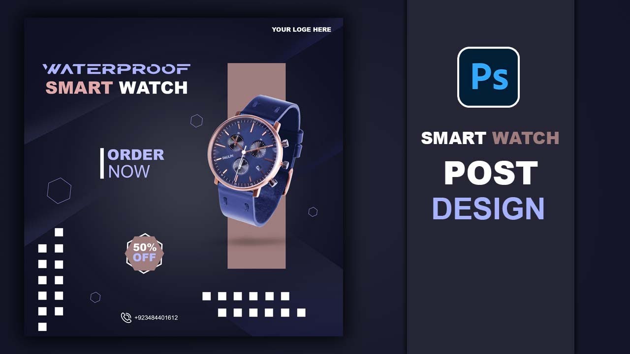 watch post design tutorial | product banner design in photoshop | watch ...