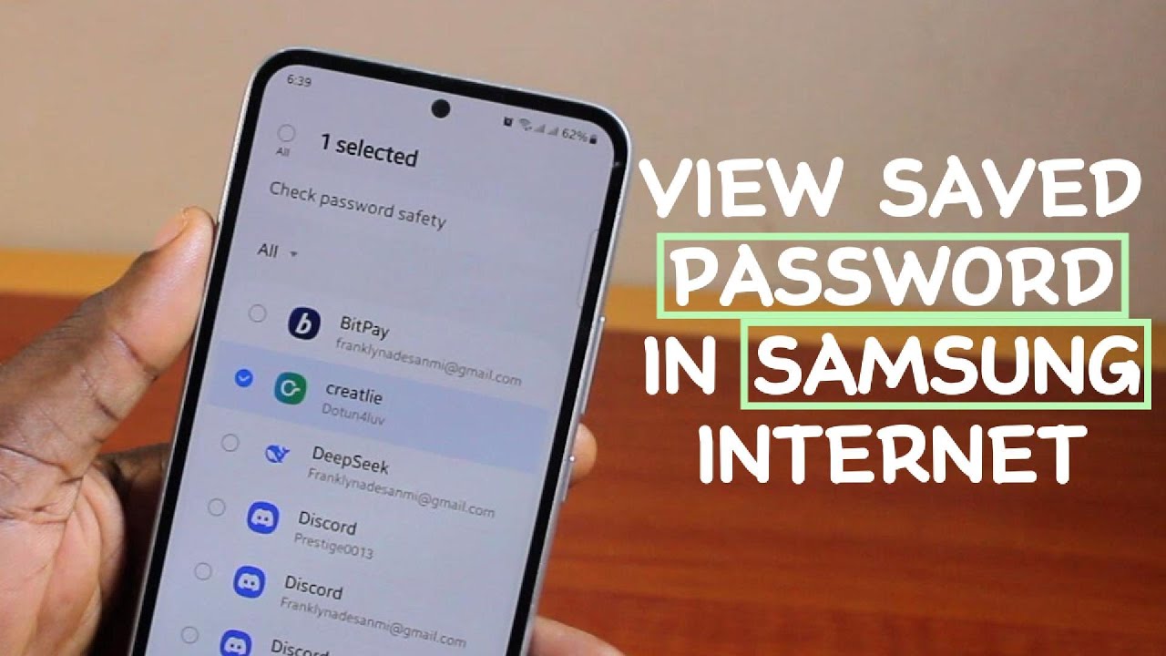 How to View Saved Password In Samsung Internet - YouTube