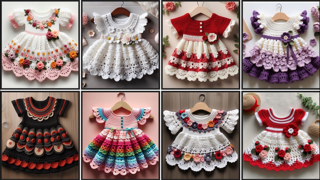 Most Beautiful crochet baby Frock Design | New Casual crochet baby ...
