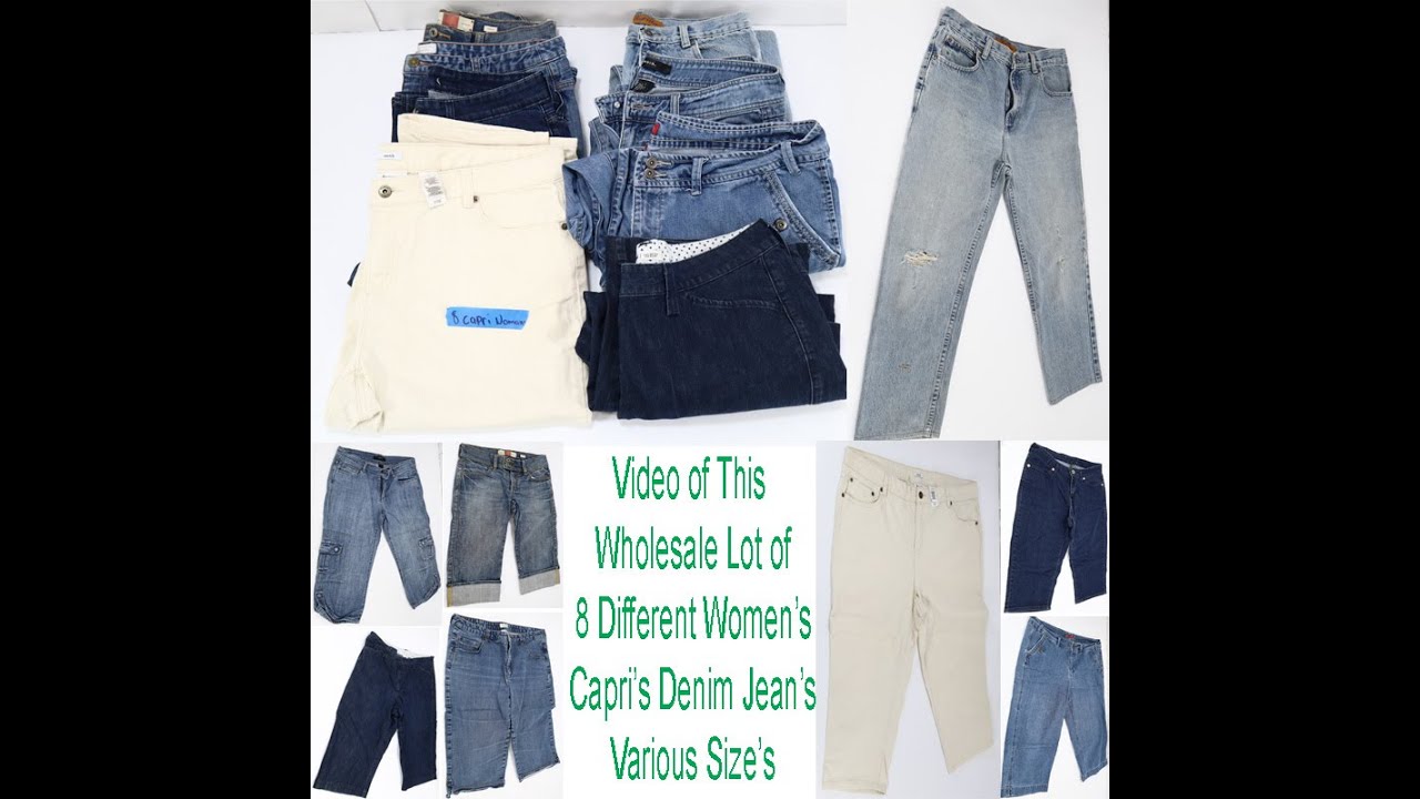 Wholesale Lot of 8 different Pair's of Denim Women's Capri's - Various ...