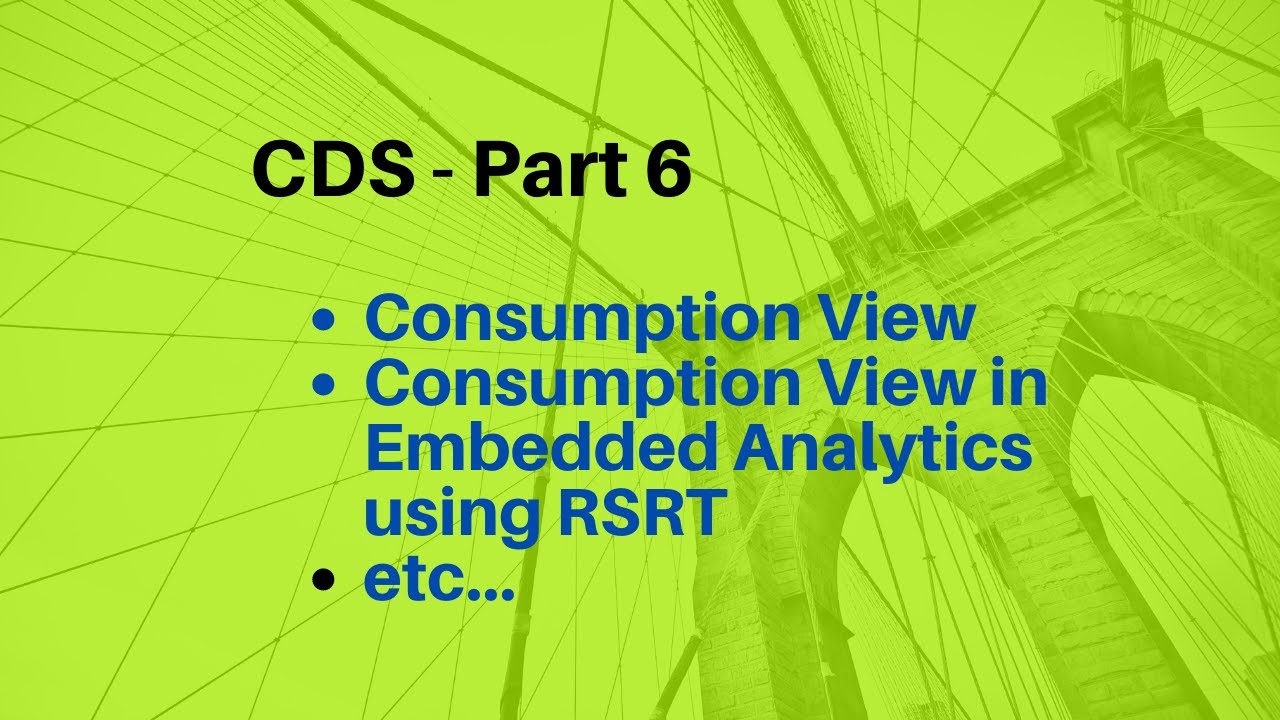 CDS | PART 6 | VDM Consumption View and RSRT - YouTube