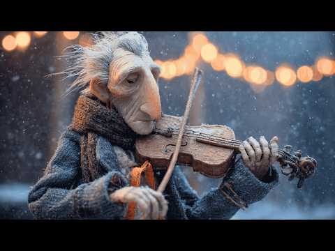 Surreal AI Film • A Very Unusual Town  Snow and Orange Light (4K)