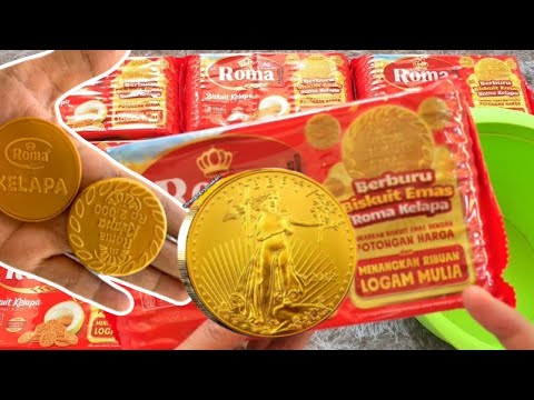 Jajan Viral!! Berhadiah Biskuit Emas Di Dalam Biskuit Roma Kelapa - YouTube