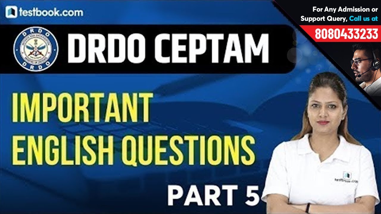 Important English Questions for DRDO Ceptam 2019 | Part 5 | Grammar ...