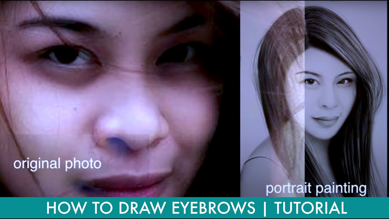 How to PAINT EYEBROWS | Using CHARCOAL | Portrait Painting TECHNIQUES ...