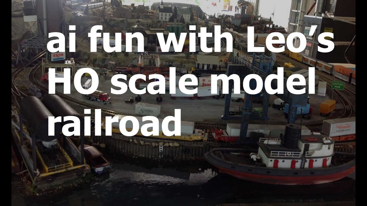 Lou's HO scale model railroad with airport and harbor - YouTube