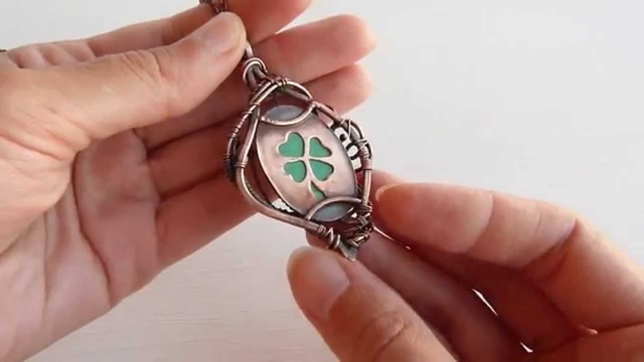 Shamrock - wire pendant - YouTube