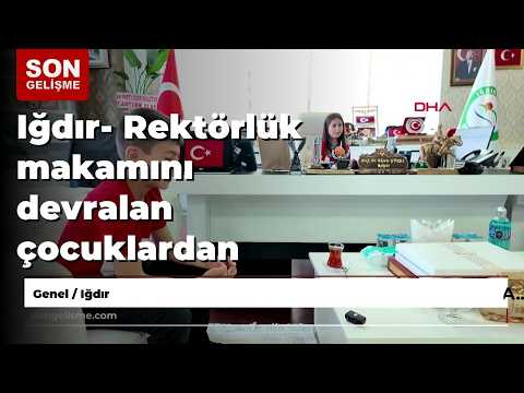 Iğdır- Rektörlük makamını devralan çocuklardan ‘Kartal Dansı’