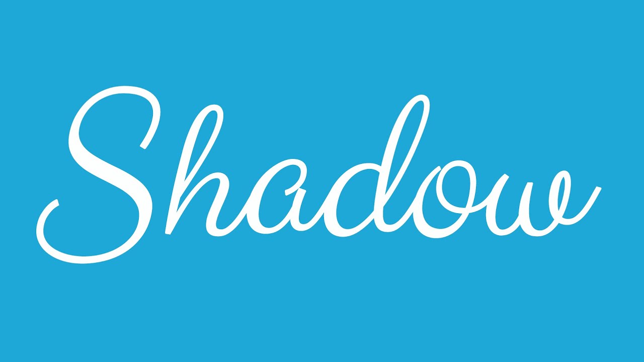 Learn how to Sign the Name Shadow Stylishly in Cursive Writing - YouTube