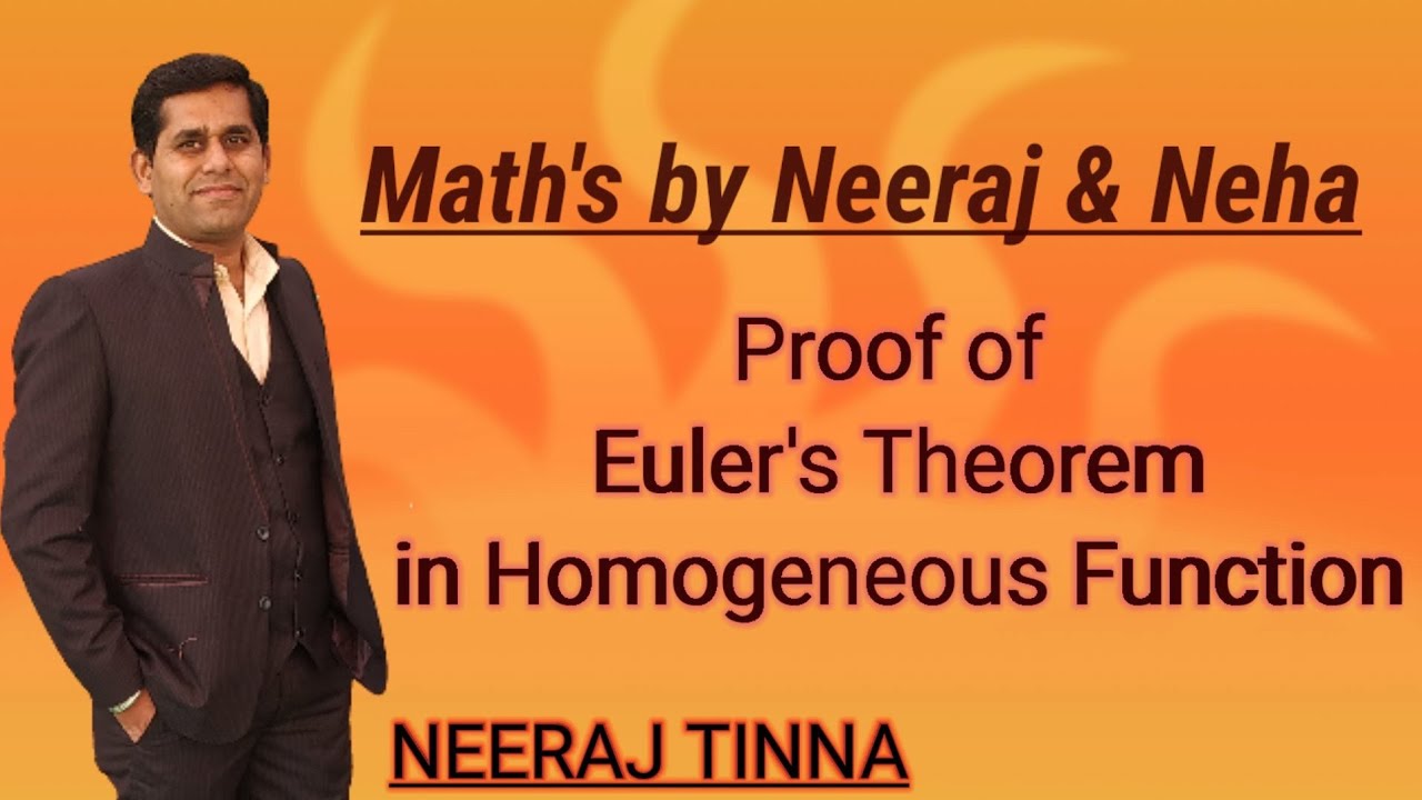 Proof of Euler's Theorem in Homogeneous Function - YouTube