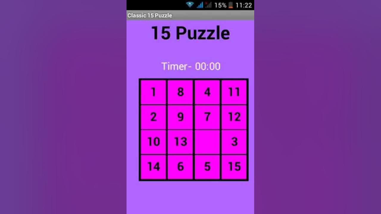 Classic 15 Puzzle Game Tutorial - YouTube
