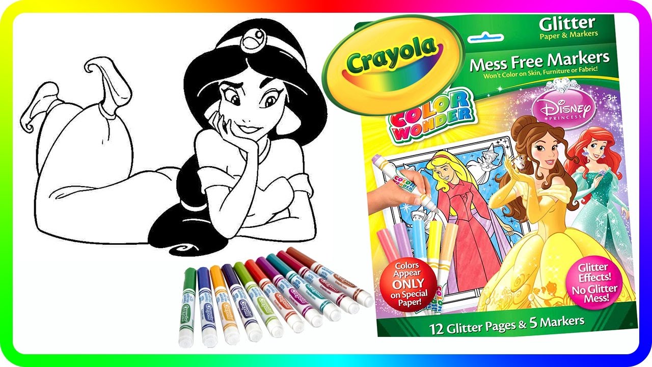 Part 2 - Crayola Color Wonder Disney Princess Glitter Paper and Markers ...