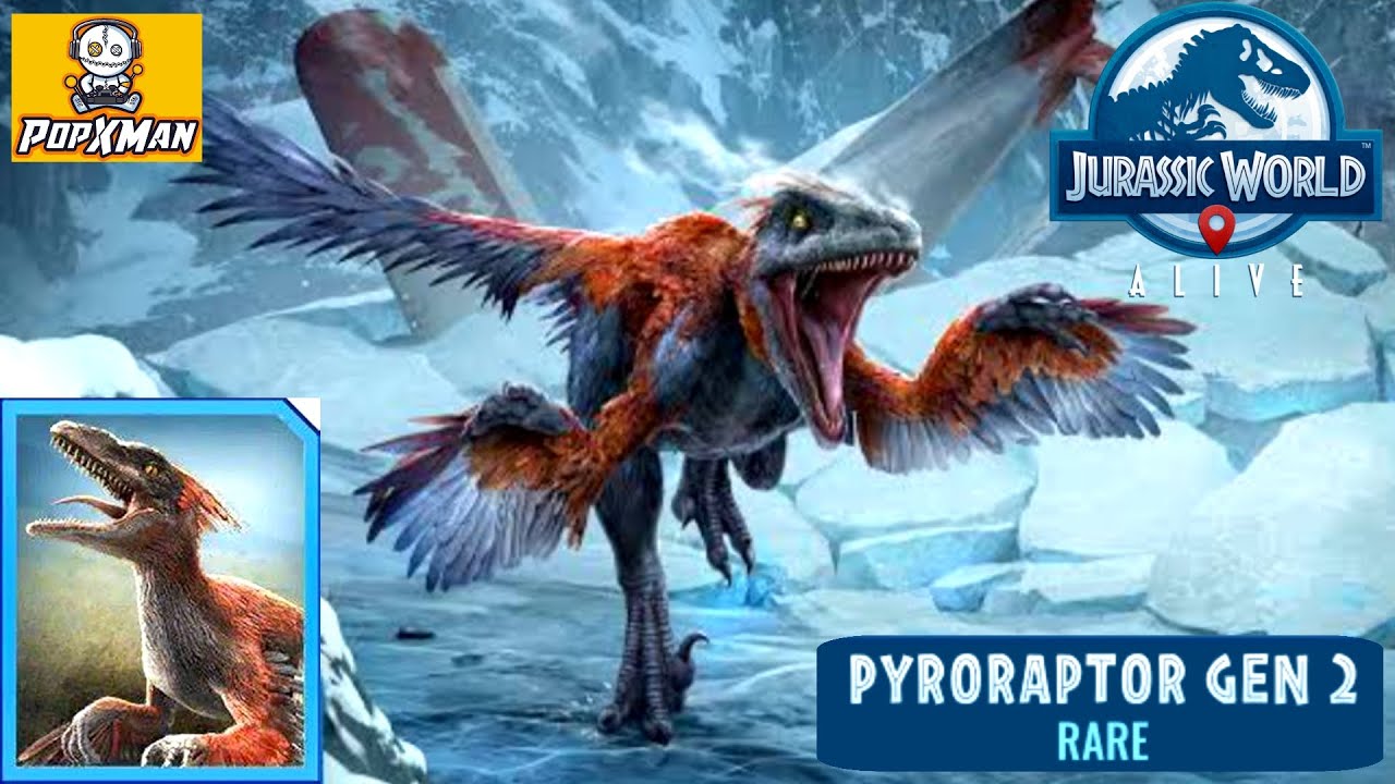 Jurassic world alive #25 นักฆ่าสายไวหิมะแดง PYRORAPTOR GEN2 [เกมมือถือ ...