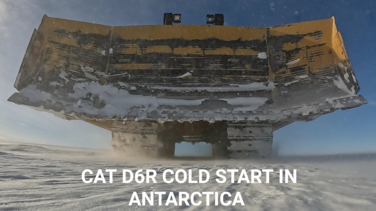 CAT D6R Cold Start in Antarctica. - YouTube