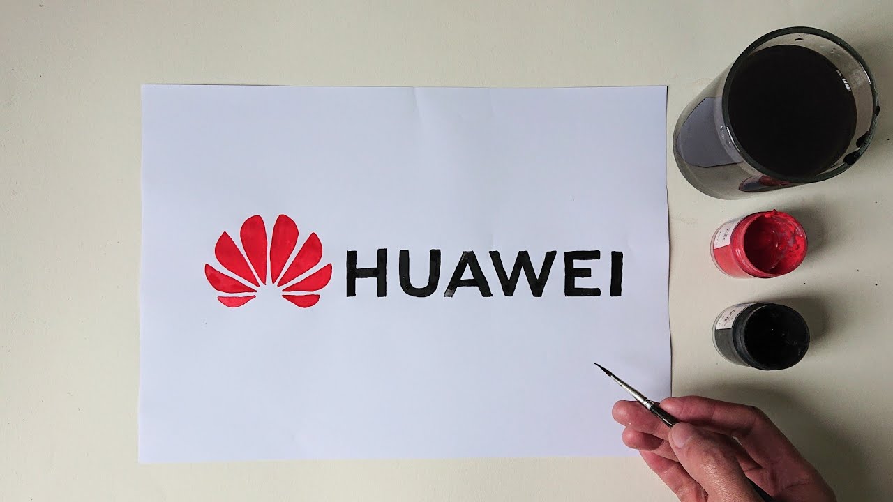 cómo dibujar el logotipo de huawei/how to draw huawei logo - YouTube