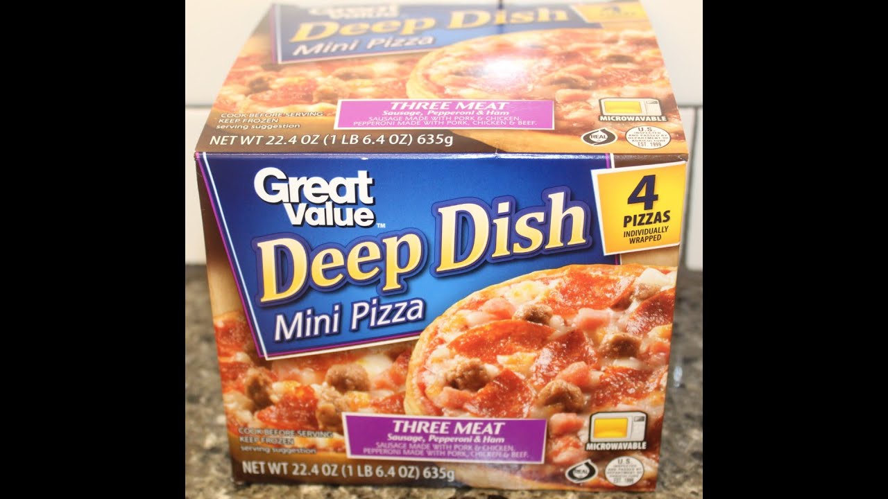Great Value (Walmart) Deep Dish Mini Pizza: Three Meat Review - YouTube