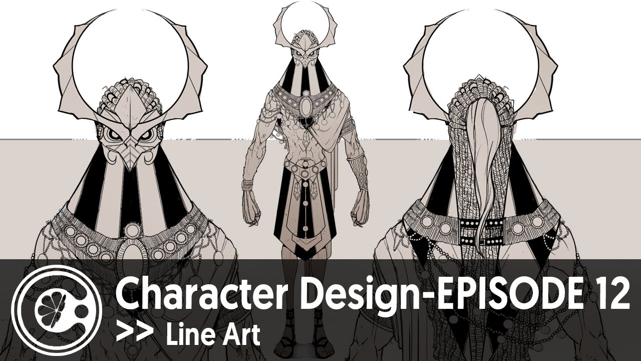 Character Design Episode 12: Ra Line Art - YouTube