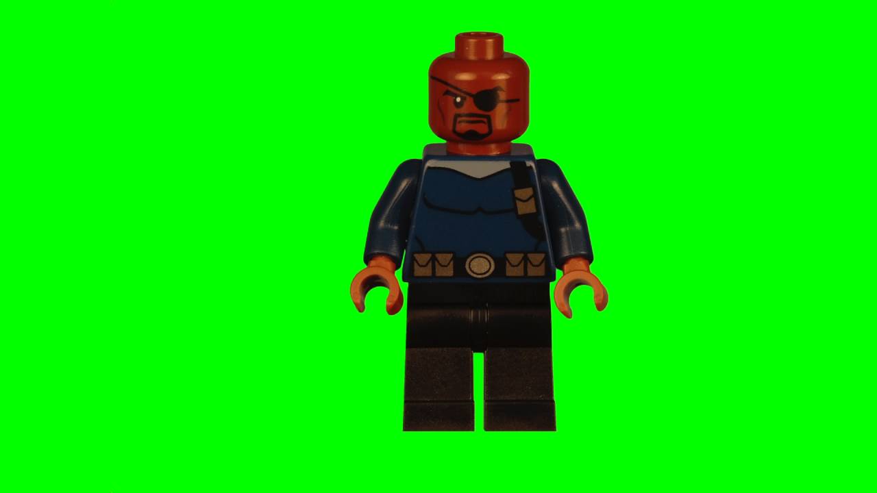 LEGO Nick Fury Minifigure Green Screen Build - YouTube