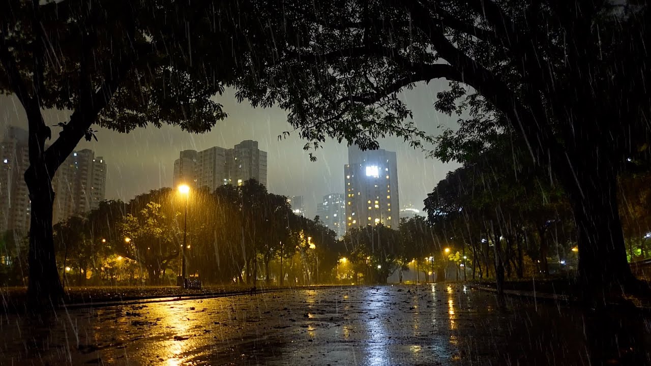 Soft Rain Falling in a Quiet Park | Peaceful Ambience for Relaxation ...
