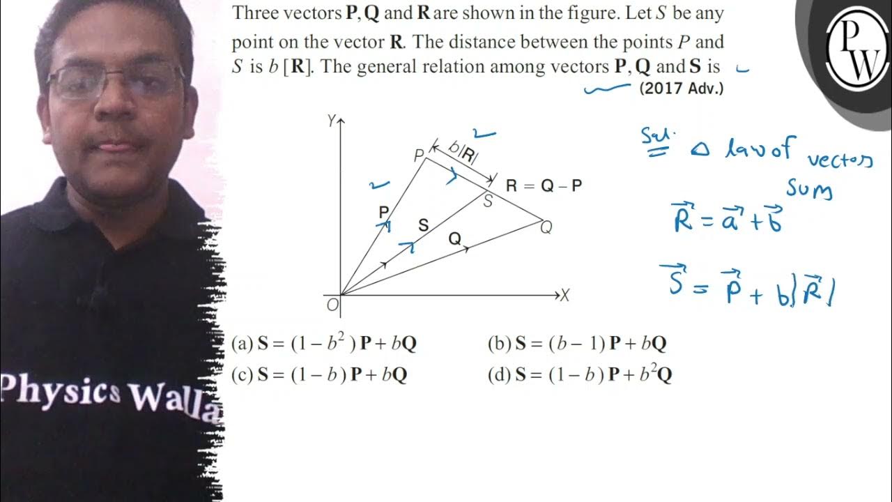 Three vectors \( \mathbf{P}, \mathbf{Q} \) and \( \mathbf{R} \) are... - YouTube