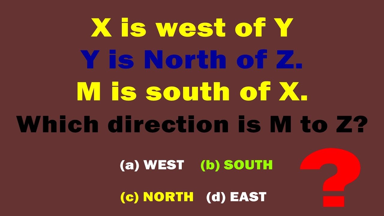 IQ Test and Tricky Question (Ability to Measure Direction Sense) Part 1 ...