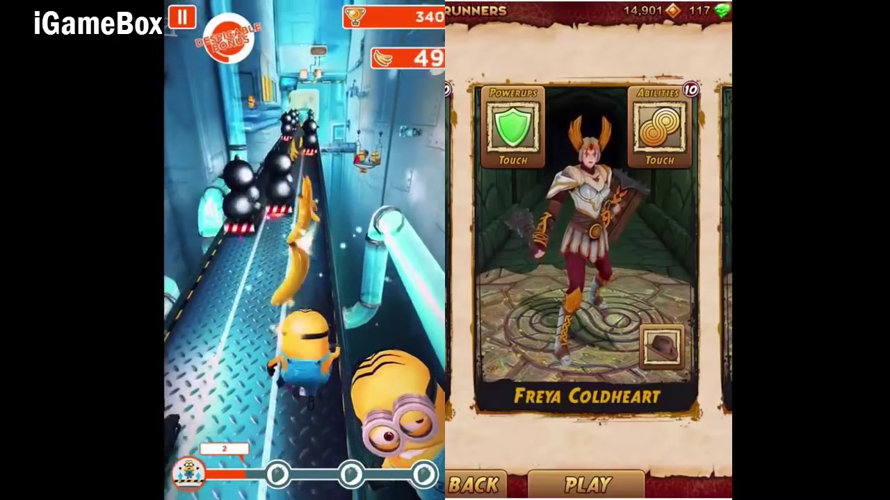 Minion Rush Vs. Temple Run 2 Gameplay for Children - YouTube