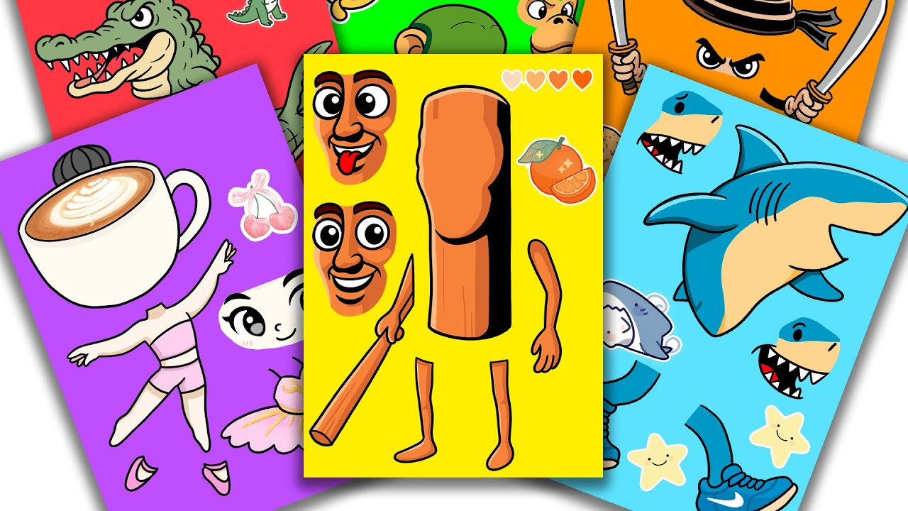 Paper DIY Stickers 🎭 Brainrot Cute Edition – Funny Squad ASMR DIY - YouTube
