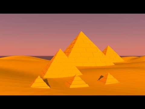 Pyramids of Egypt. low poly landscape 3d modeling (Autodesk Maya ...