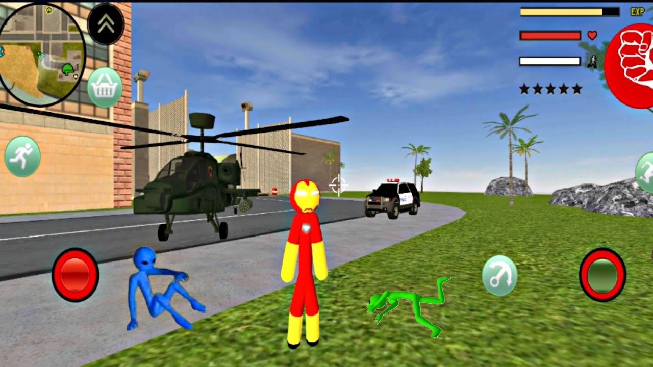 Iron Stickman Rope Hero Gangster Crime #28 - Android Gameplay - YouTube