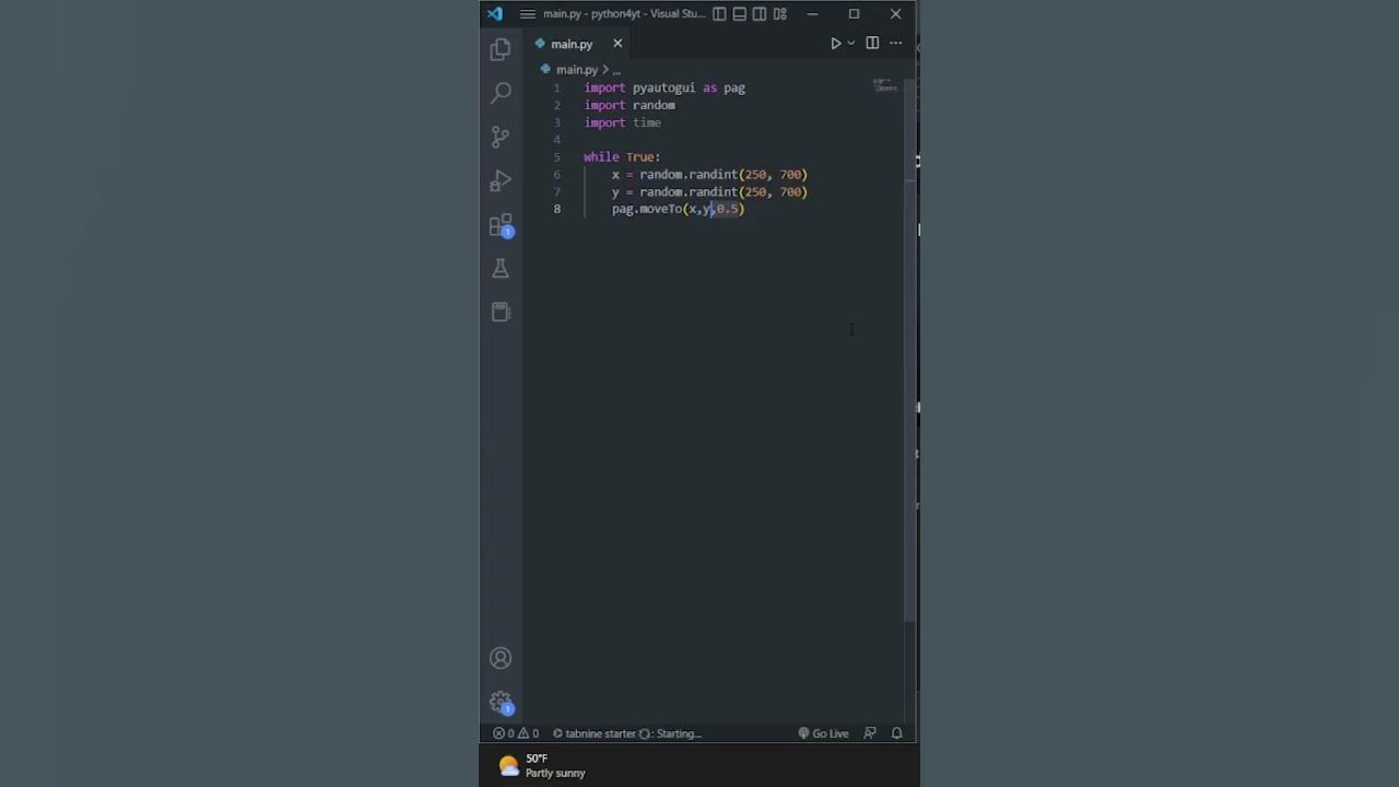 Mouse Moving Bot In Python Shorts Youtube