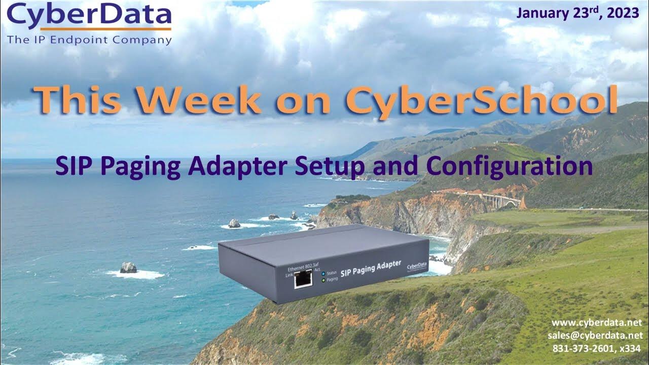 SIP Paging Adapter Setup and Configuration - YouTube