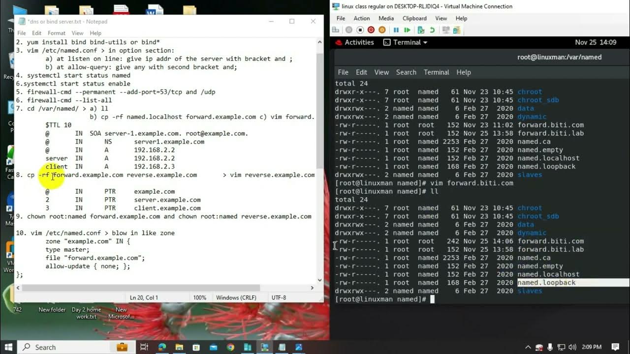 How to install and configure dns server in red redhat linux 8 - YouTube