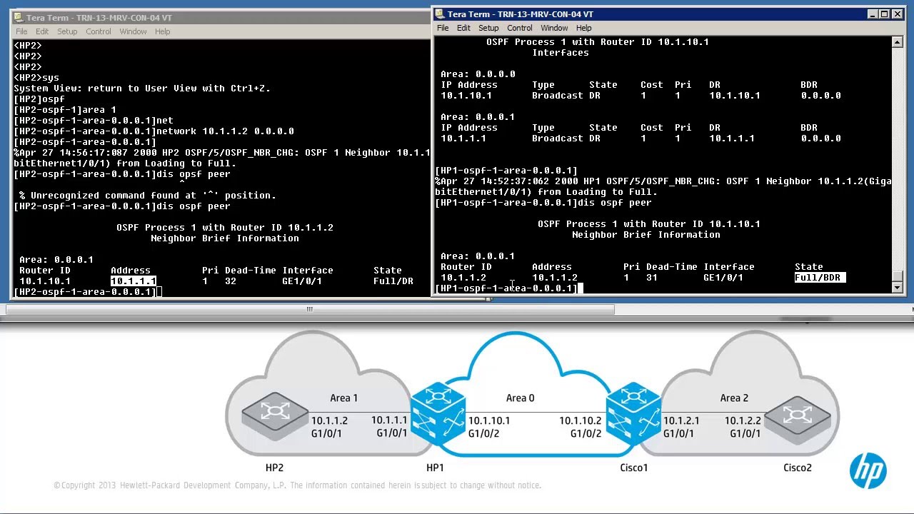 OSPF HP Comware and Cisco Part2 - YouTube