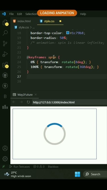 How To Make Loading Animation By CSS And Html Coding #loading #coding #css #html #shorts # ...