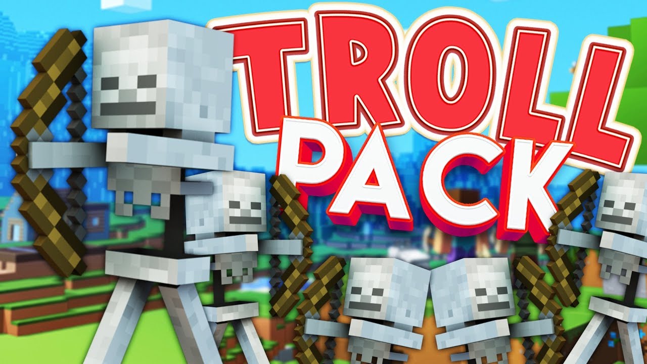 100 SKELETON PRANK - MODDED MINECRAFT TROLL PACK #4 | JeromeASF - YouTube