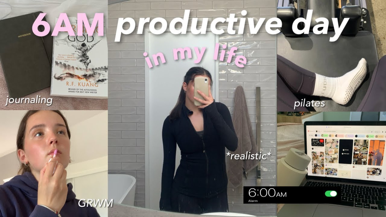 6AM PRODUCTIVE DAY IN MY LIFE! 🧚‍♀️🎧 healthy habits + staying motivated ...