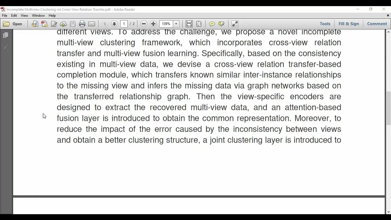 Incomplete Multiview Clustering via Cross View Relation Transfer - YouTube