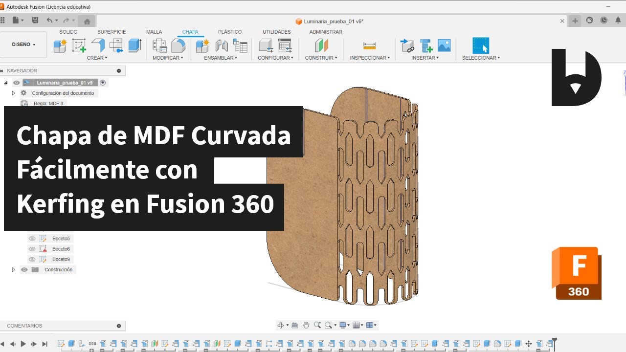 ¡Haz Chapa de MDF Curvada Fácilmente con Kerfing en Fusion 360 ...