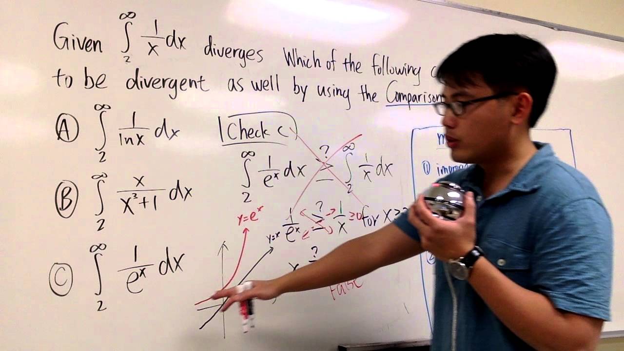 Understand Comparison Theorem For Improper Integral Ex2 - YouTube