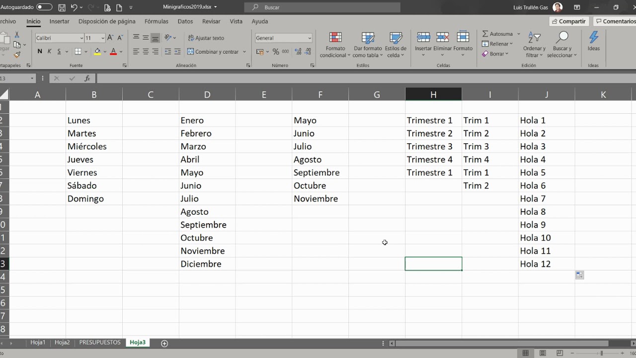 Listas Automaticas Excel - YouTube