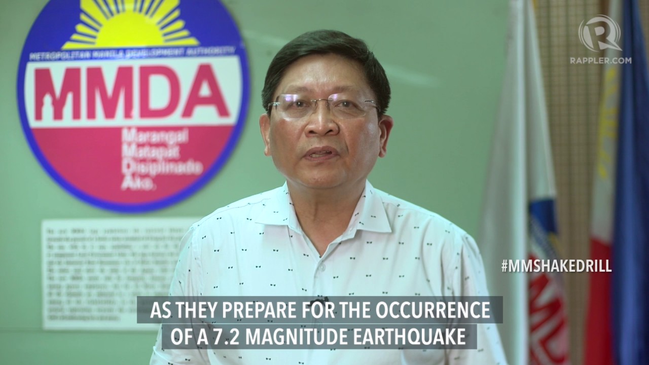 MMDA chairman Danilo Lim urges public to join the MMShakeDrill 2017 ...