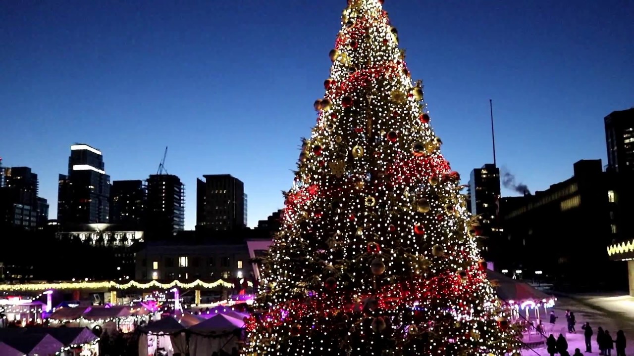 Toronto Christmas Holiday Fair In The Square at Night! - YouTube