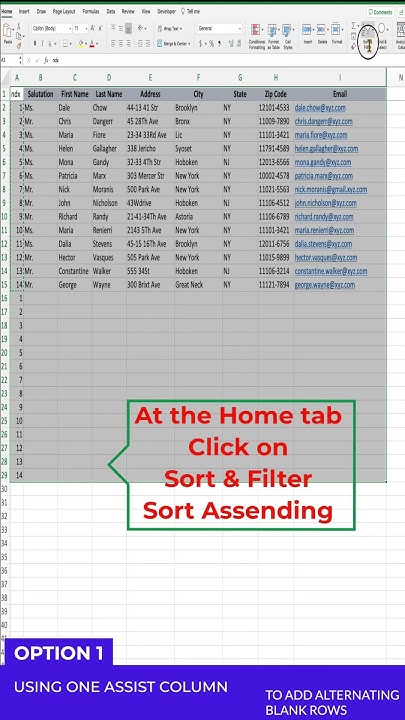 Ms Excel:Add Alternating Blank Rows within a data range in Seconds! 2-Hacks no formulas! - YouTube
