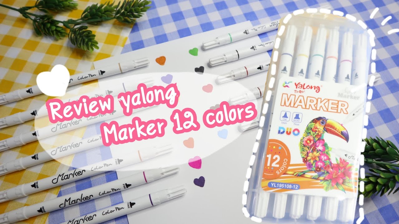 Review marker 12 colors / ถูกและดีสีสวยเข้มถูกใจสายcute0 - YouTube