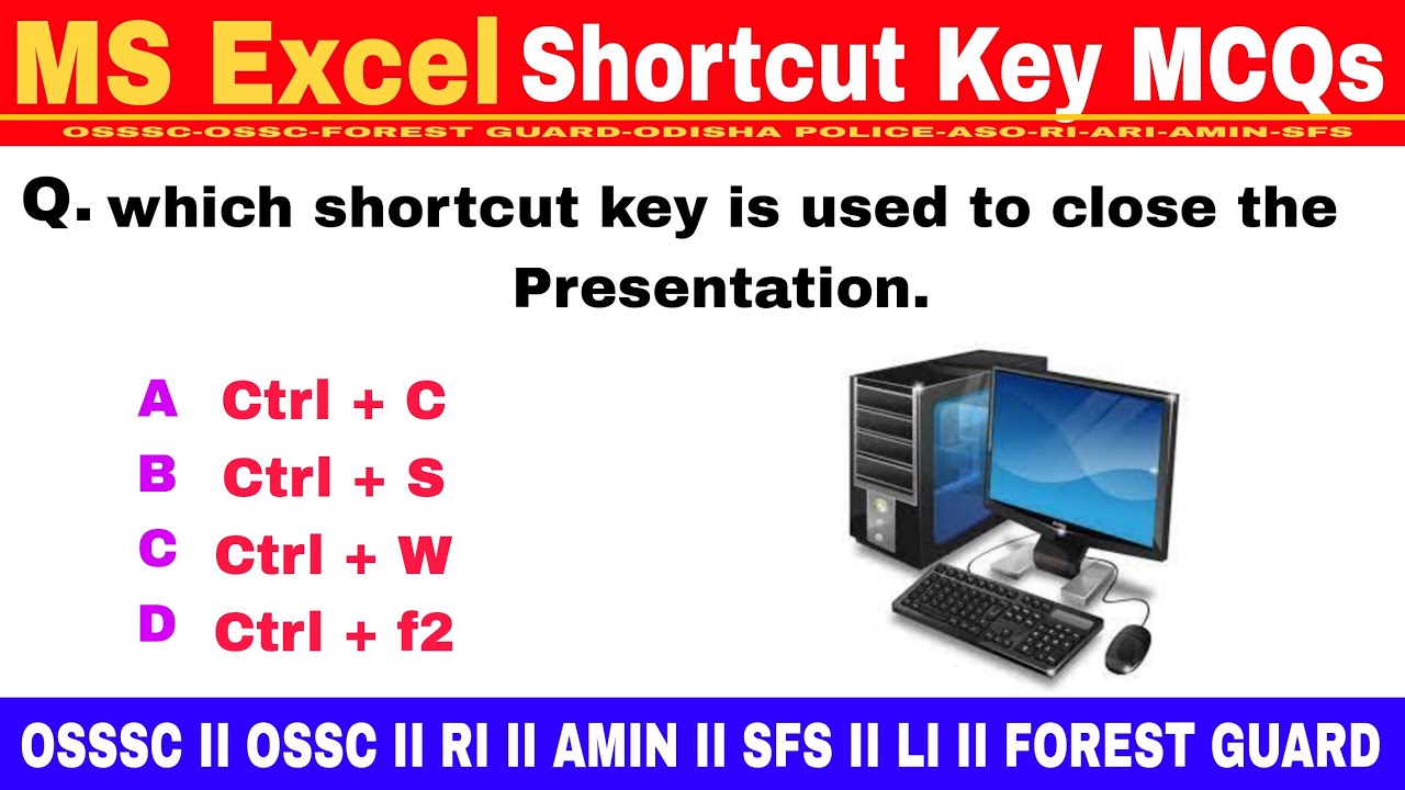 Computer Shortcut key Important Questions ll All compitative exam 2024 ...