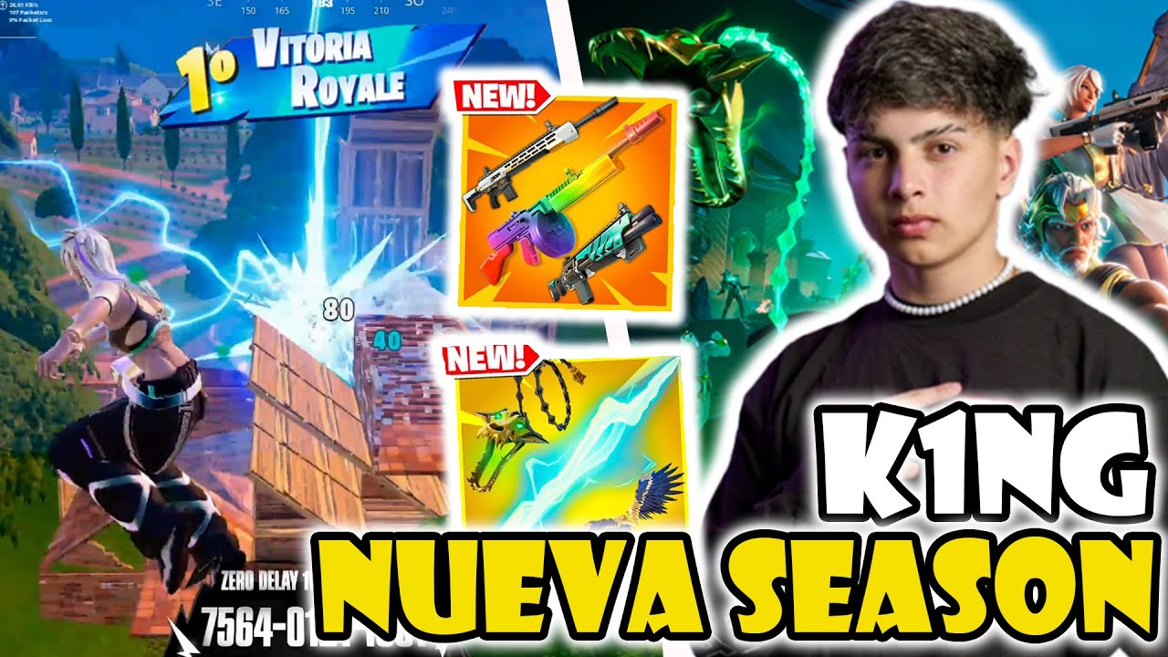 K1NG NUEVA TEMPORADA DE FORTNITE🔥PRIMERA WIN Y PARTIDA DE K1NG ¡REGRESO ...