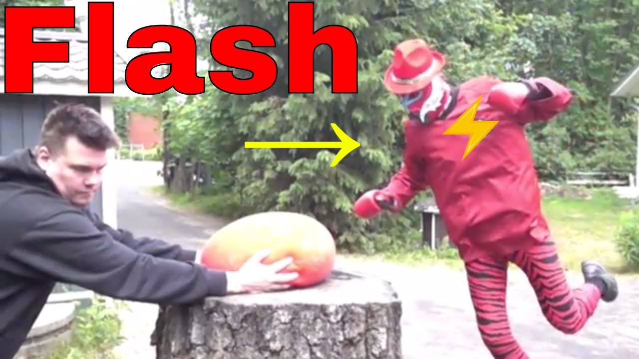 The Flash nine punches second giant water balloon 1000 fps Slow Mo ...
